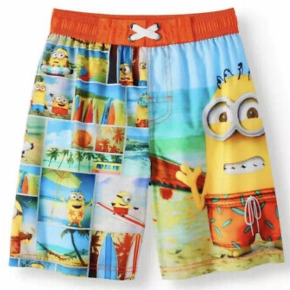 Swim | Despicable Me Minion Made Long Board Shorts Swim Bathing Suit ...